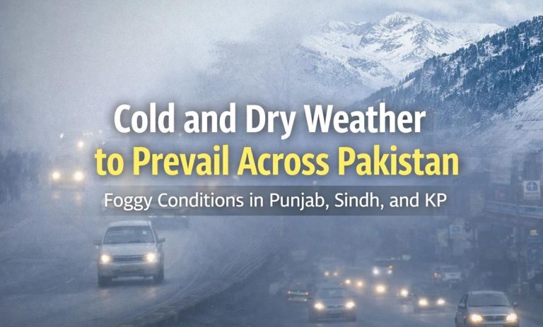 Cold and Dry Weather to Continue Across Pakistan, Fog Likely in Plains